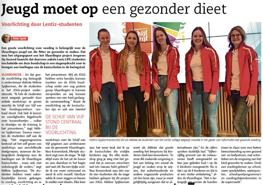 Studenten mbo Food & Lifestyle maken de Vlaardingse jeugd gezonder ...